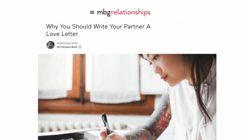 Why You Should Write Your Partner A Love Letter - As Seen In ...